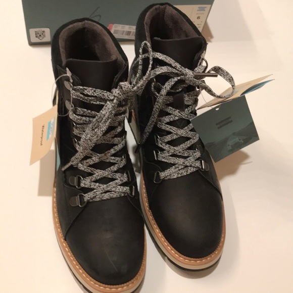 Toms | Shoes | Nwt Toms Mesa Waterproof Blck Leather Nylon Boot 6 ...